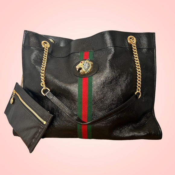 Gucci | Bags | Gucci Rajah Tiger Leather Tote Wallet Set | Poshmark